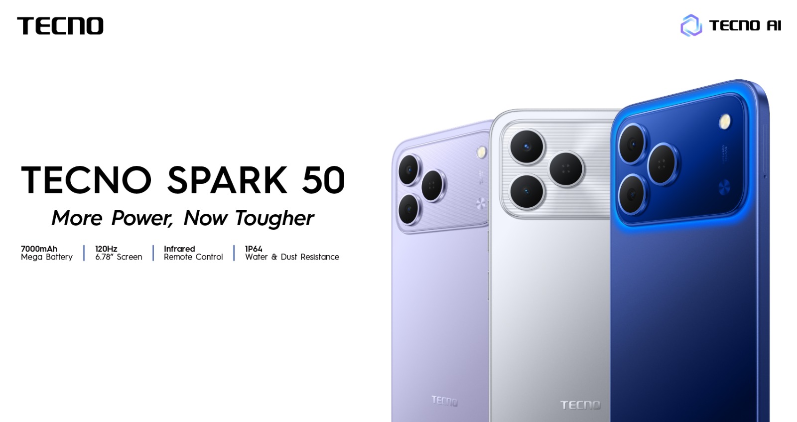 TECNO Launches SPARK 50 in Pakistan with 7000mAh Battery, Durable ...